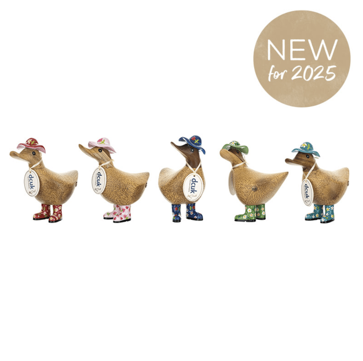 DCUK Floral Hat & Wellies Wooden Ducky Home Ornament | Mollie & Fred ...