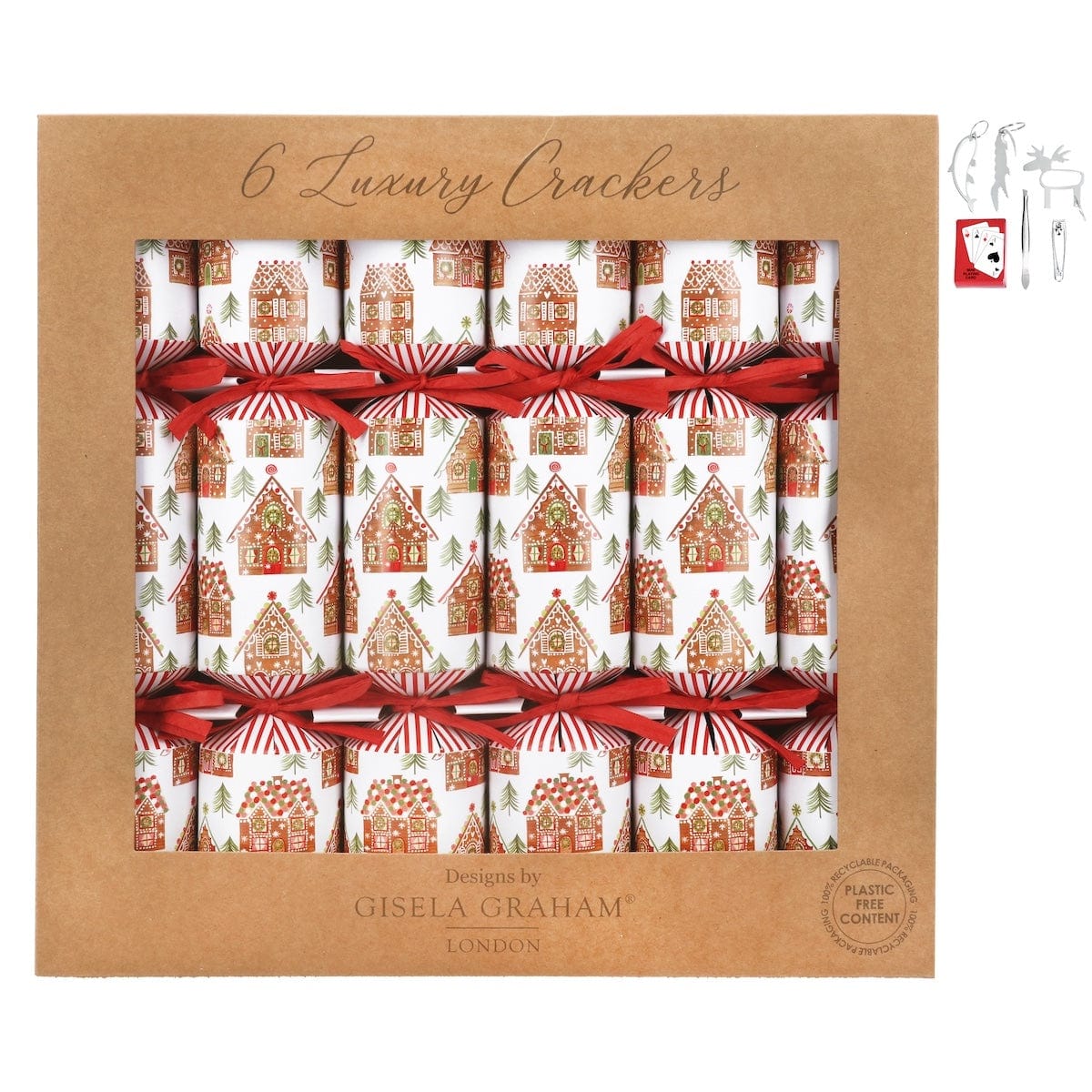 Gisela Graham Gingerbread House Design Christmas Crackers | Mollie ...