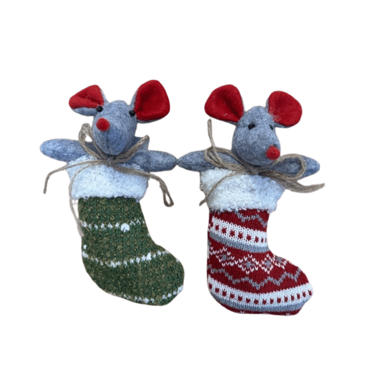 Gisela Graham 2 Felt Mice in Stockings Christmas Decs | Mollie & Fred ...
