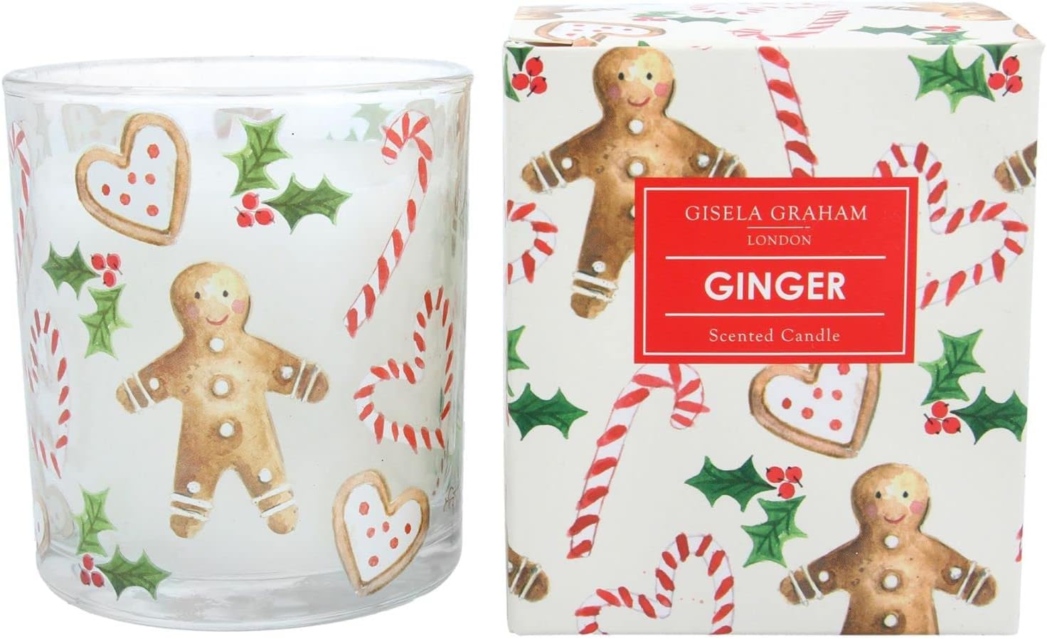 Gisela Graham Gingerbread Candy Cane Christmas Candle | Mollie & Fred ...