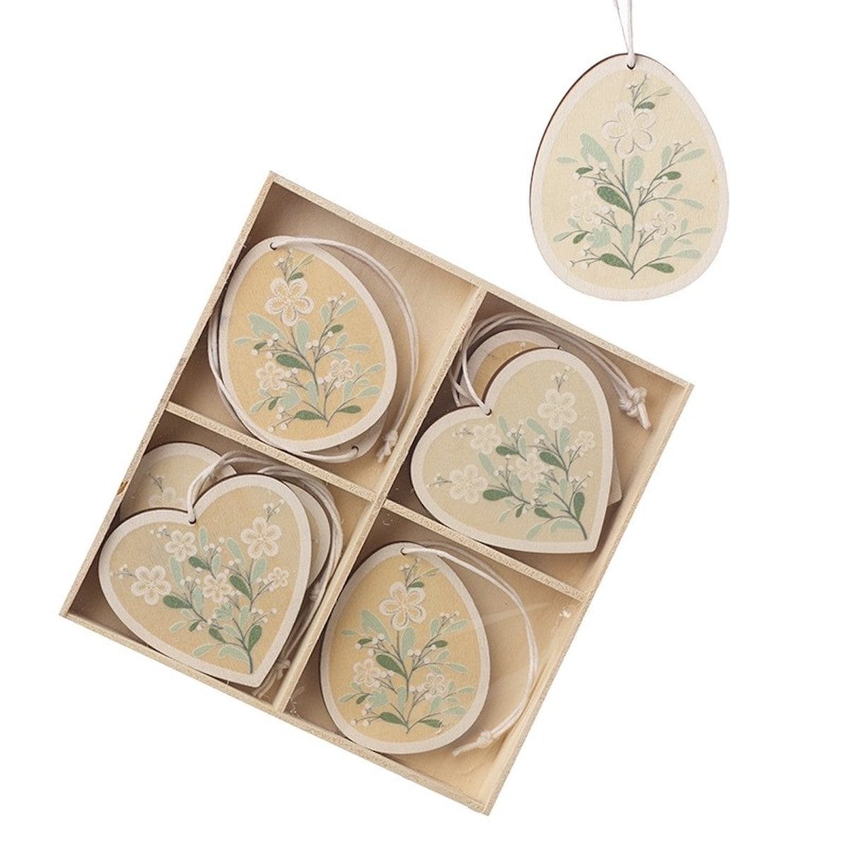 Heaven Sends Wooden Floral Heart Egg Easter Decorations | Mollie Fred ...