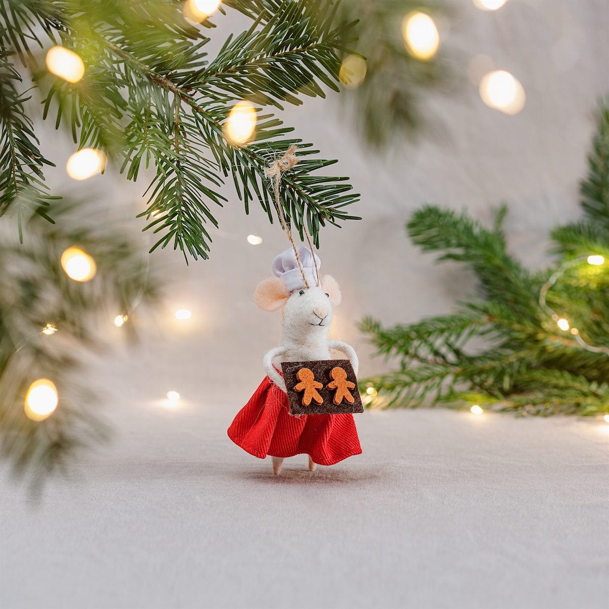 Sass & Belle Felt Baker Mouse Christmas Decoration | Mollie & Fred ...