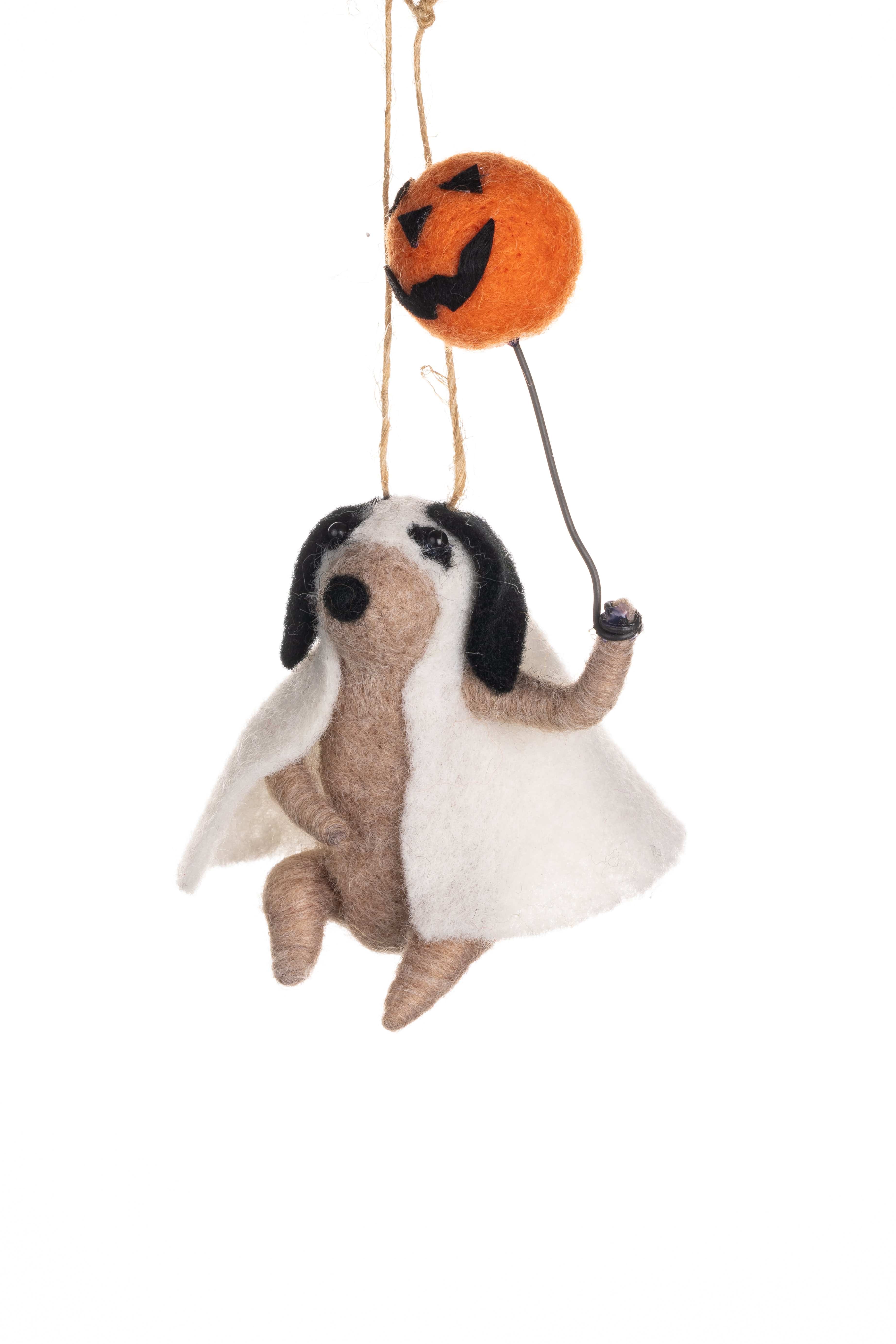Shoeless Joe Dog in Ghost Outfit Halloween Decoration | Mollie & Fred ...