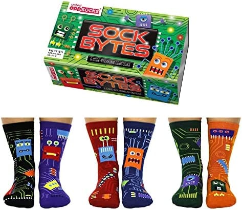 United Oddsocks Sock Bytes Robot Children's Socks | Mollie and Fred ...
