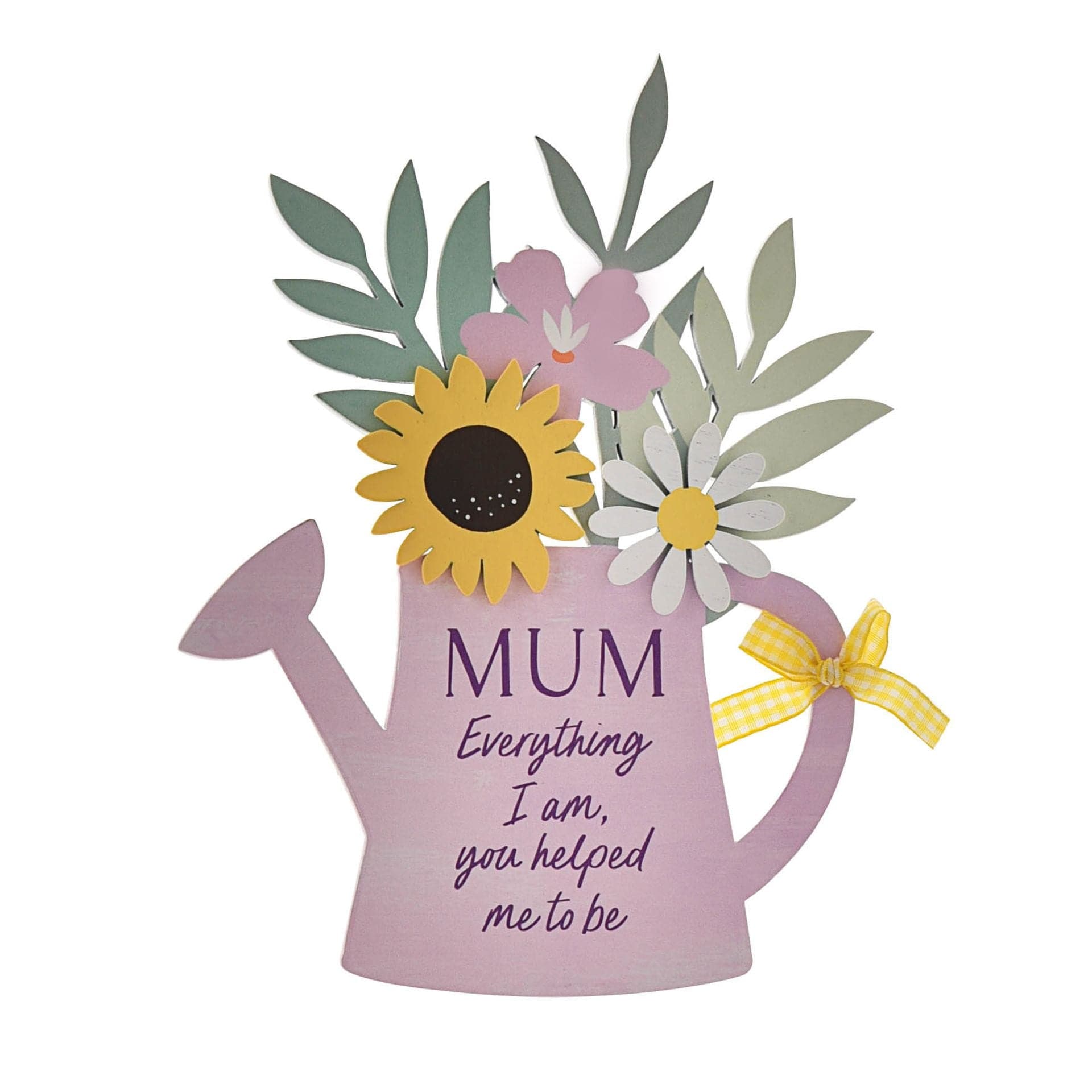 Widdop Floral Watering Can Mum Wooden Sign & Stand | Mollie and Fred ...