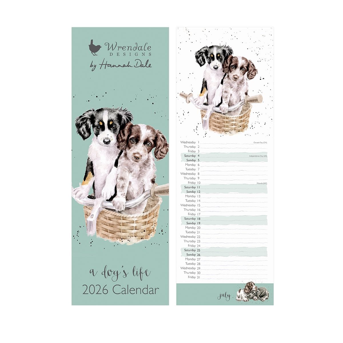 Wrendale Designs A Dog's Life 2026 Slimline Calendar | Mollie & Fred ...