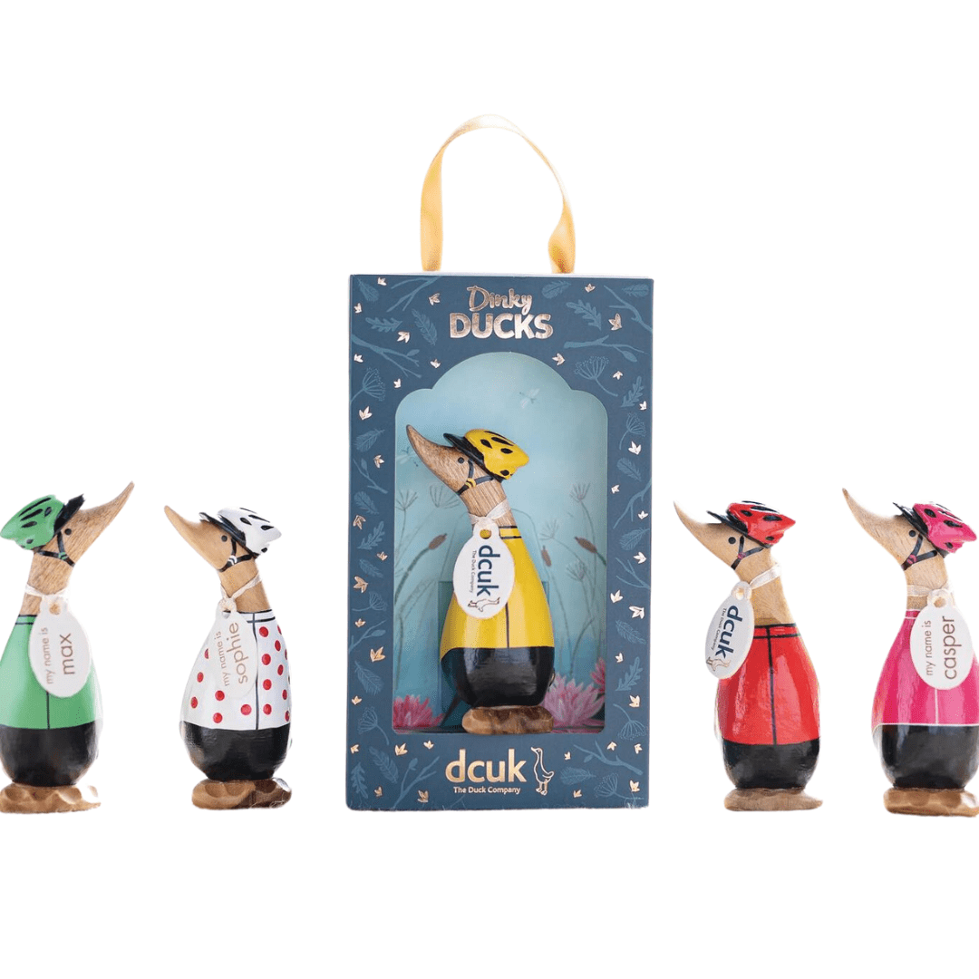 DCUK Natural Wooden Dinky Cyclist Duck with Gift Box | Mollie and Fred ...