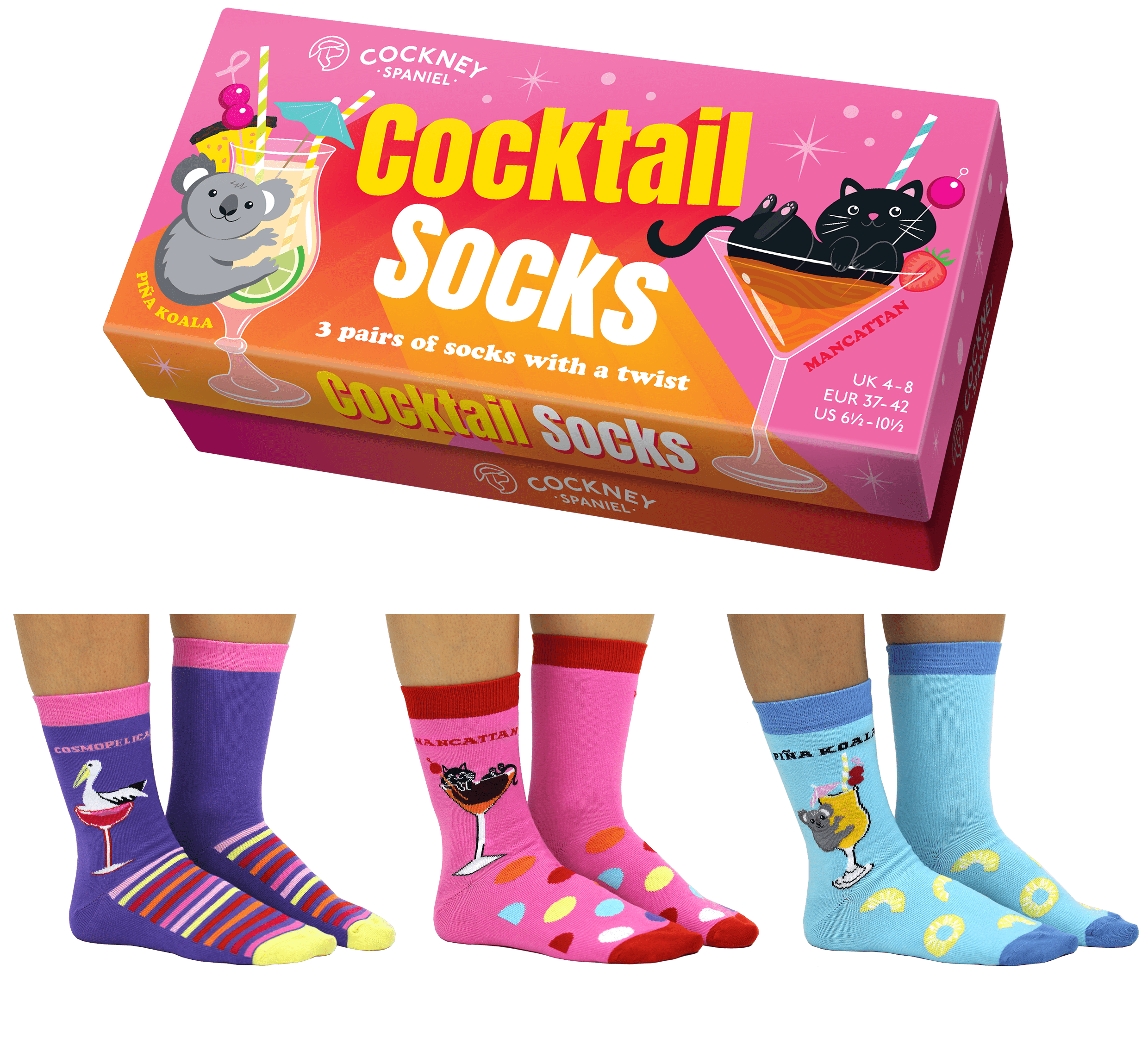 Cockney Spaniel Novelty Women's Cocktail Socks | Mollie and Fred ...